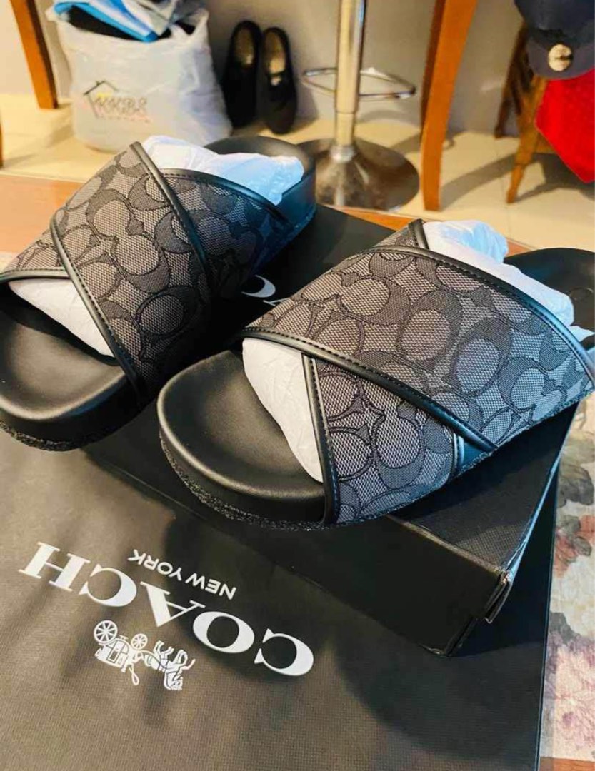 Coach Slides, Men's Fashion, Footwear, Flipflops and Slides on Carousell