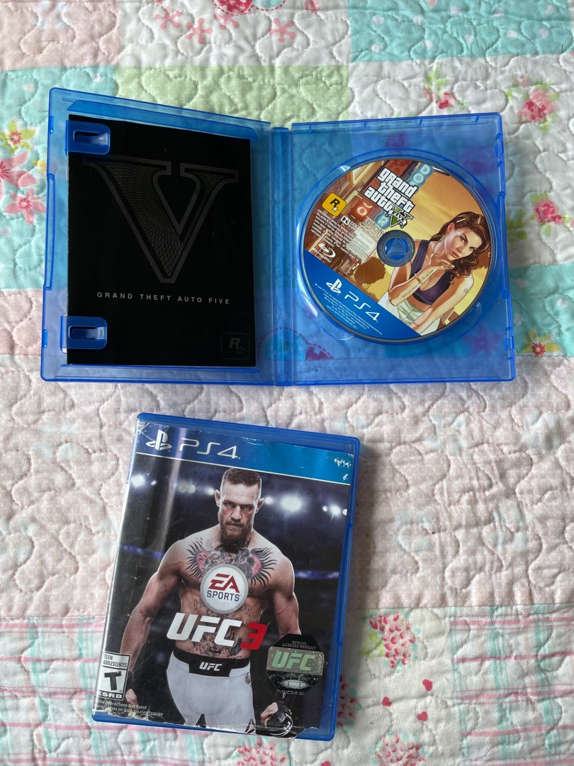 combo GTA V & UFC 3, Video Gaming, Video Games, PlayStation on Carousell