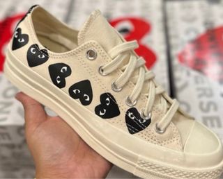 Converse x CDG Play Multiheart Black, Women's Fashion, Footwear ...