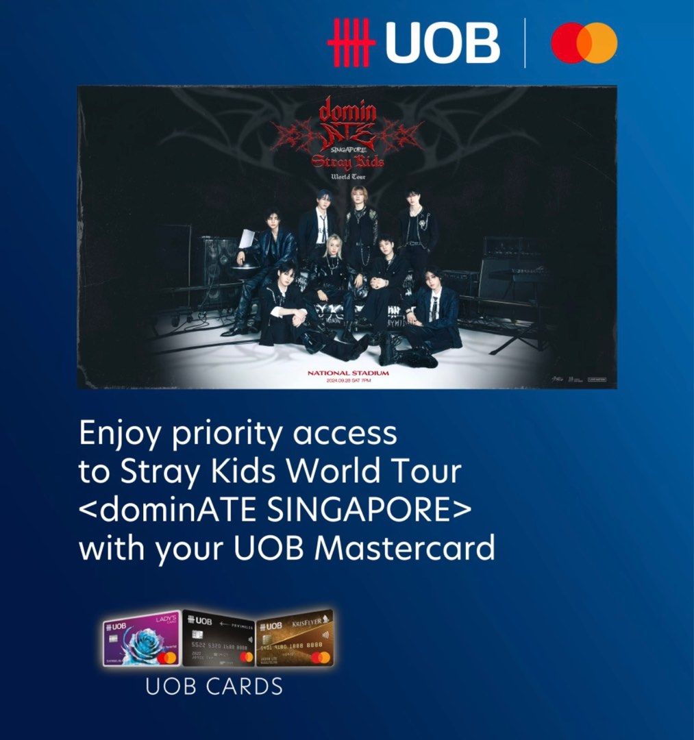 HTB : UOB priority access stray kids world tour , Lifestyle Services, Others on Carousell