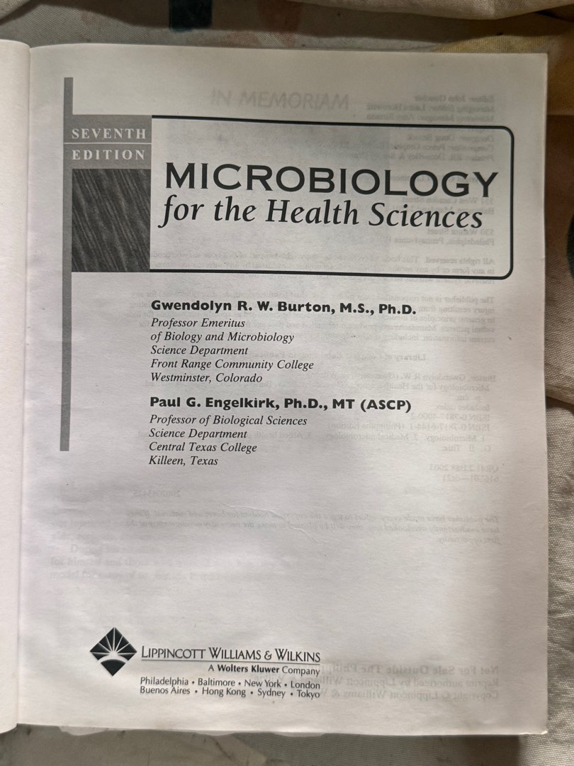 Microbiology for the Health Sciences Book, Hobbies & Toys, Books ...