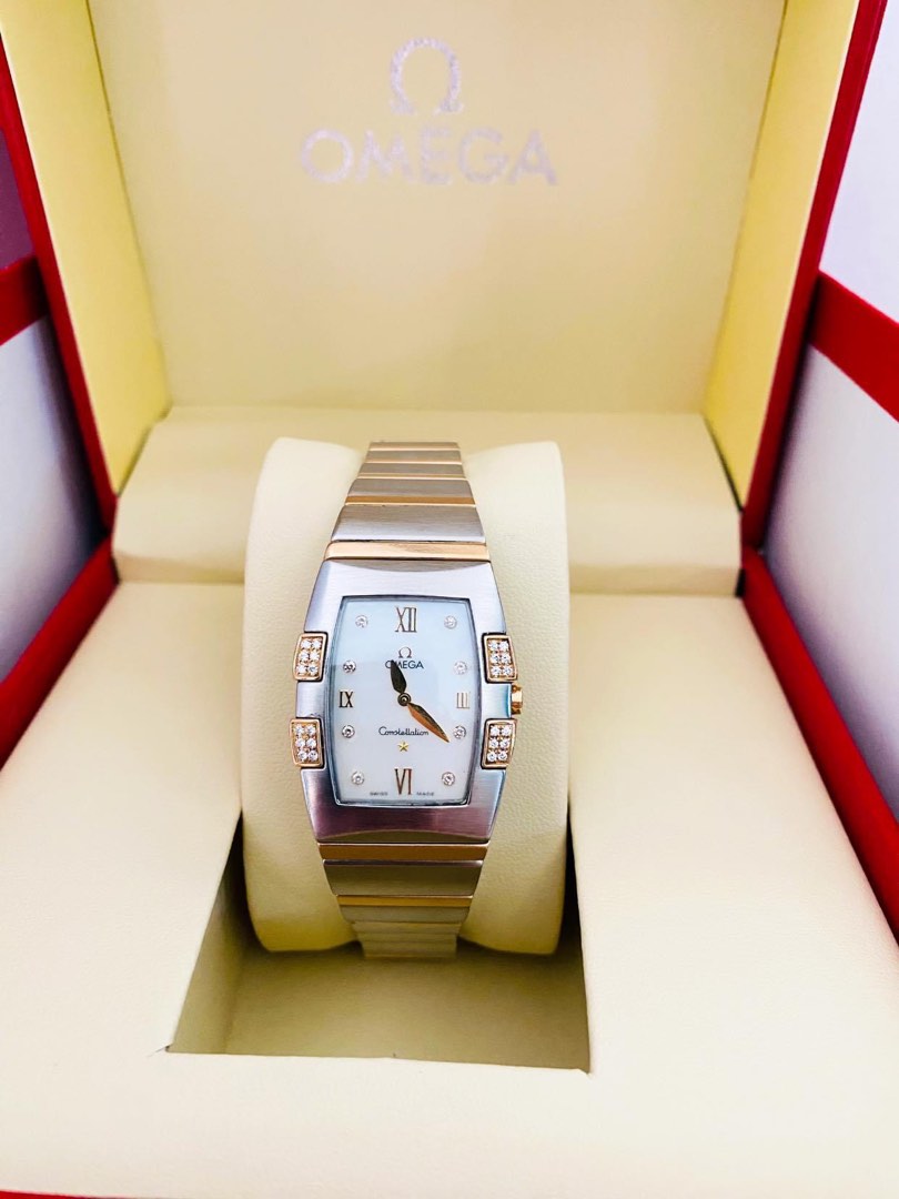 Omega Constellation Quadrella Steel & 18k Rose Gold, Women's Fashion ...