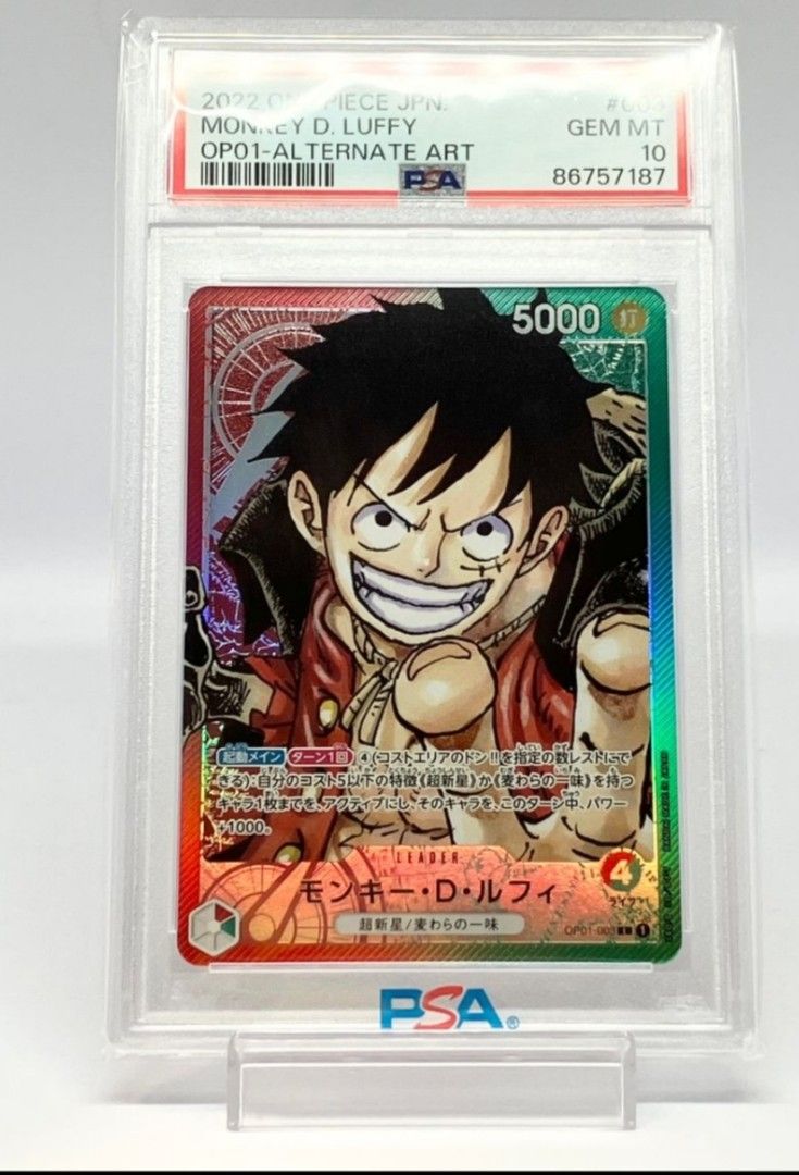 One piece card game OP01 Luffy leader (PSA10), Hobbies & Toys, Toys ...