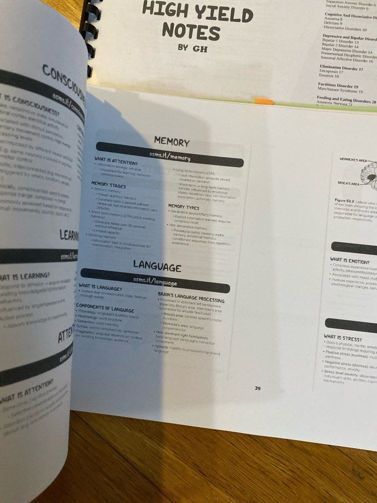 Osmosis Physical High Yield Notes Psychiatry Physiology Psychology ...