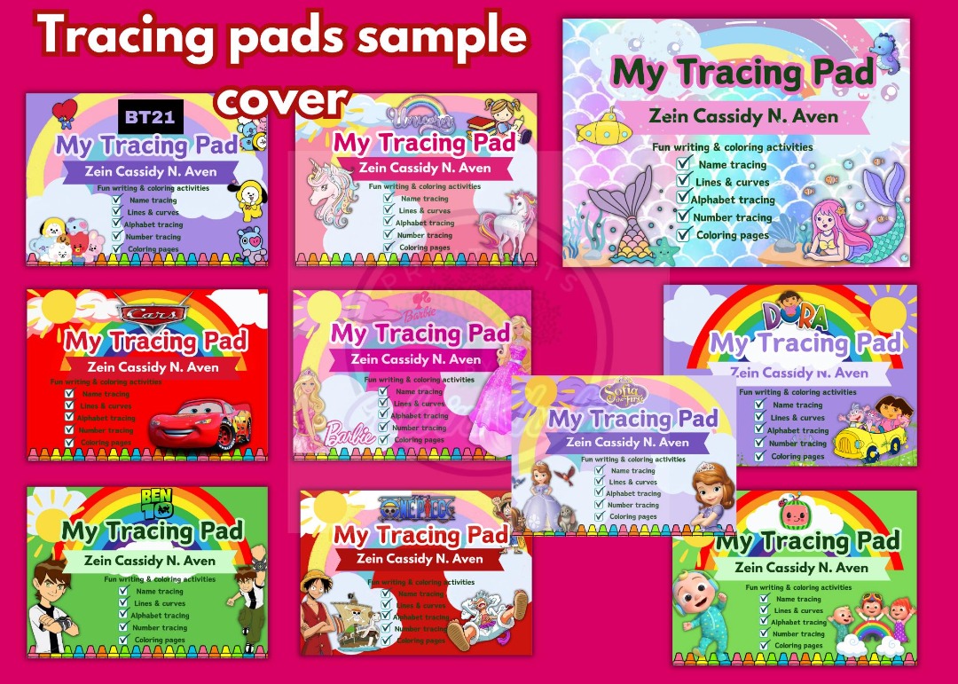 Personalized Tracing Pad with crayons penciland sharpener (message us ...