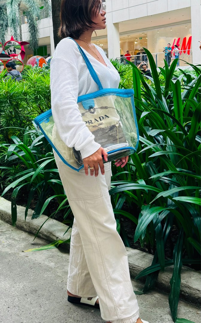 PRADA TRANSPARENT TOTE PVC, Luxury, Bags & Wallets on Carousell