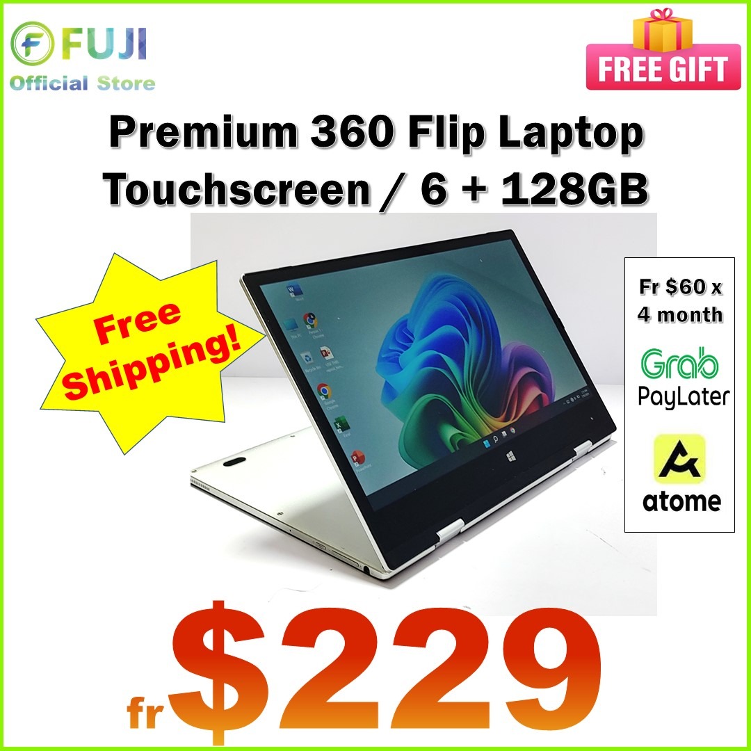 Premium 360 Flip + Touch Screen Laptop - Up to 8GB RAM + 128GB SSD ...