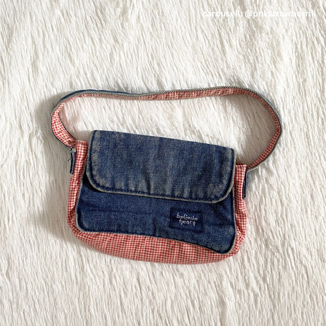 Rare Heartstrings Denim Kili Shoulder Bag - miss.pink, Women's Fashion ...