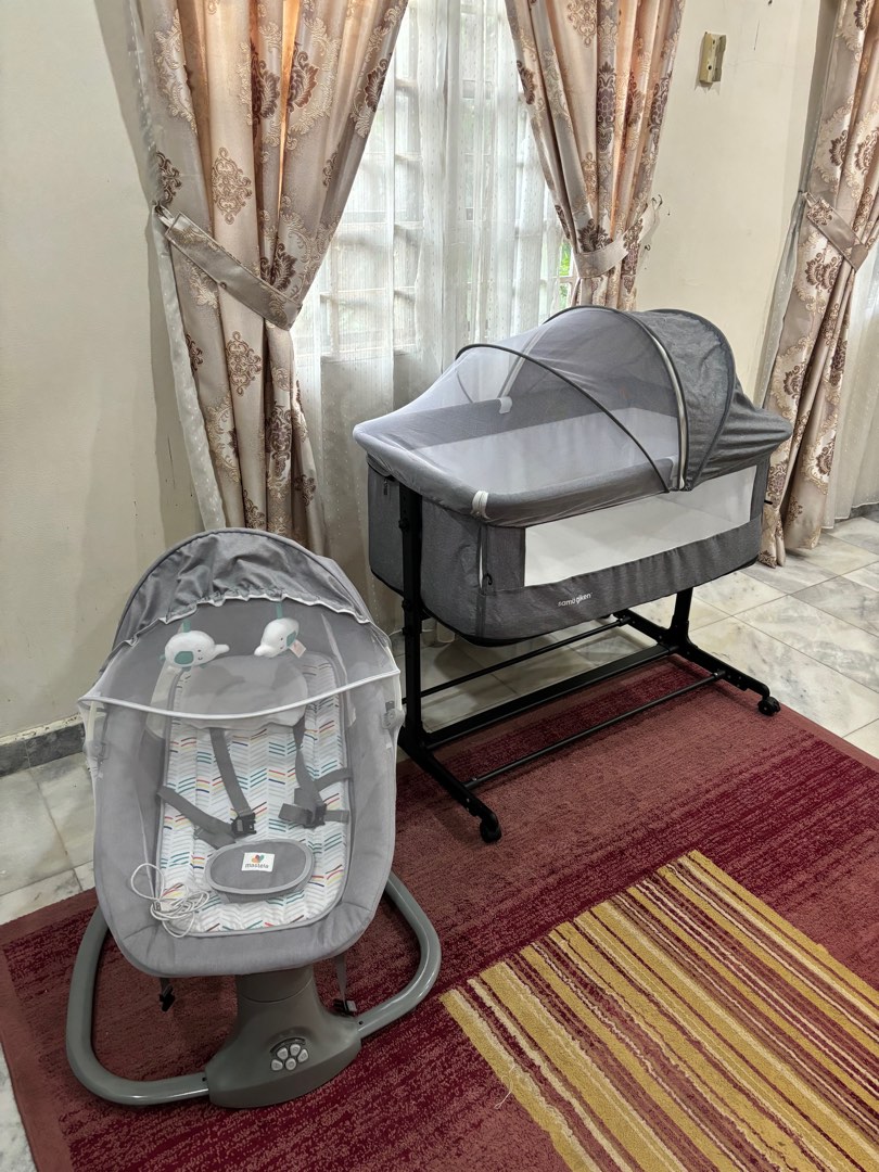 Samu Giken Baby Cot and Mastela 3 in 1 Baby Swing, Babies & Kids, Baby ...