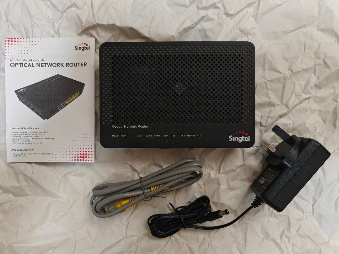 singtel huawei hg8240t5 optical network router, Computers & Tech, Parts ...