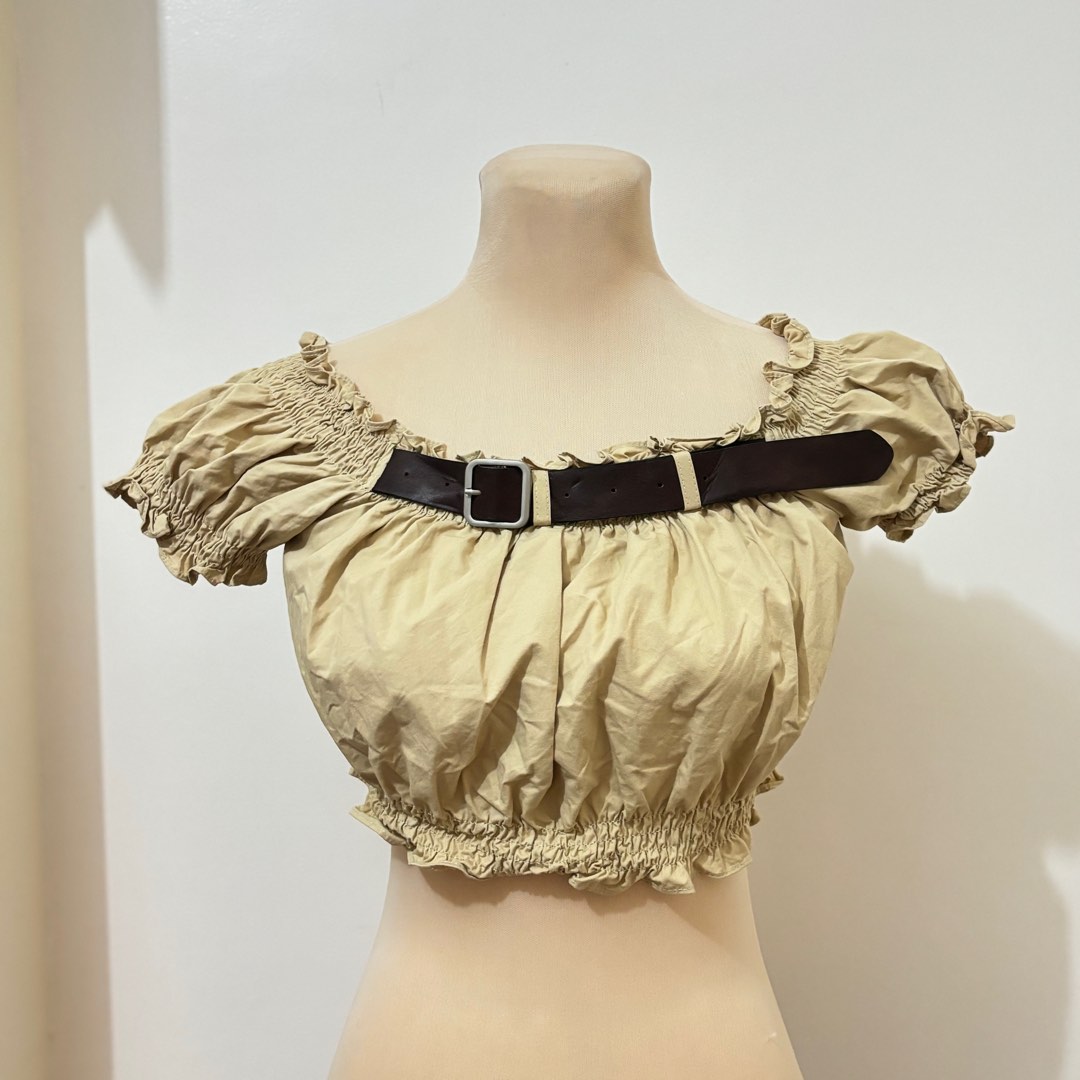 Streetwear Belt puff acubi japanese shinujuku harajuku style top, Women ...