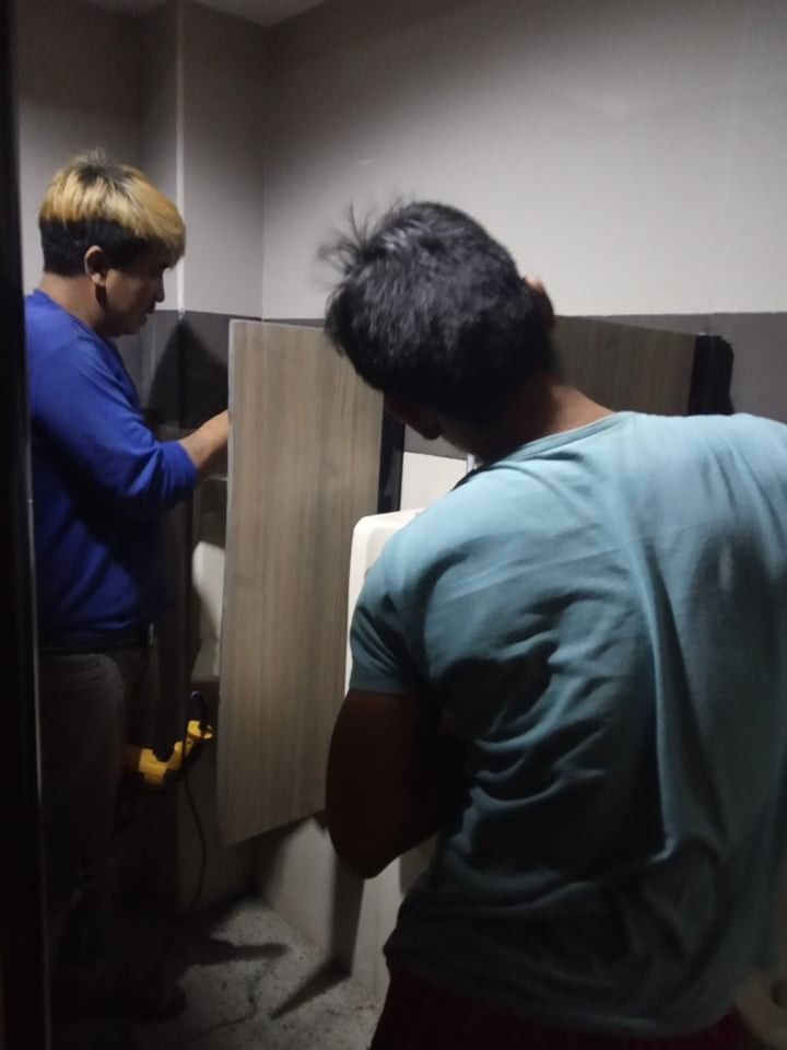 Toilet Partition Phenolic Board 12 mm with PWD, Slop Sink, Urinal ...