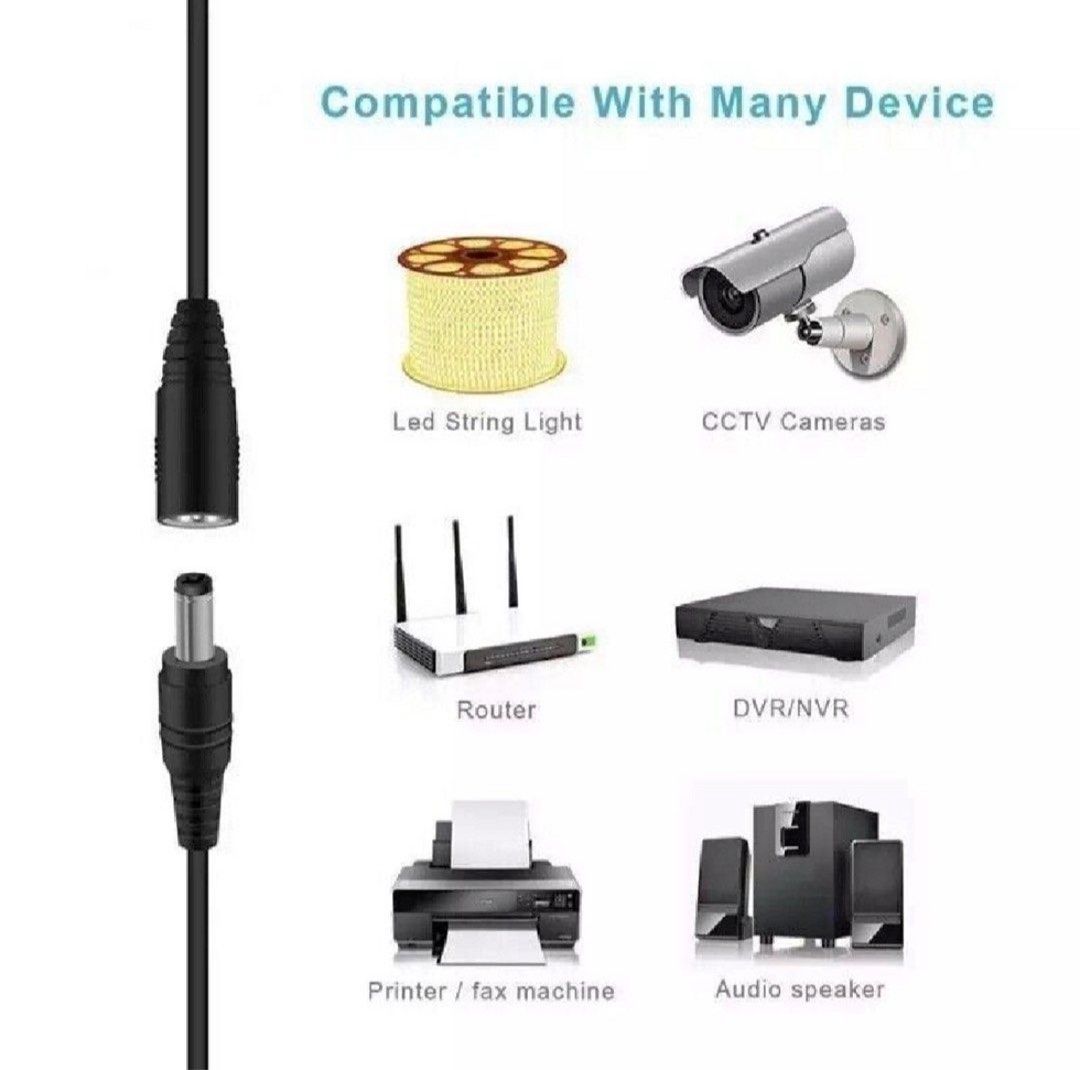 TP link Tapo CCTV Camera Cable Extension DC 9V 12V, Computers & Tech ...