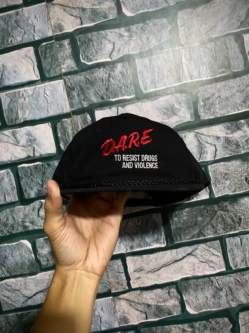 Vintage cap Dare to resist drugs and violence snap back, Men's Fashion ...