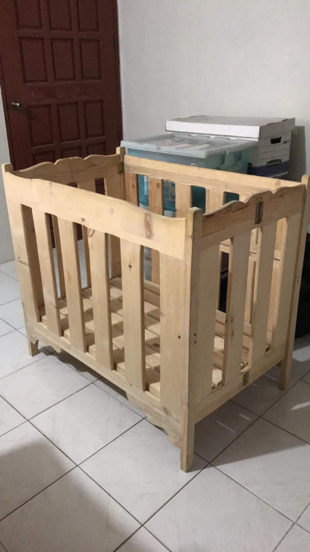 Wooden crib w/ cover uratex foam, Babies & Kids, Baby Nursery & Kids ...