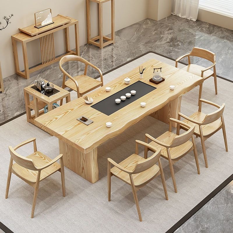 Wooden wood tea table and chair combination,coffee table dining simple ...