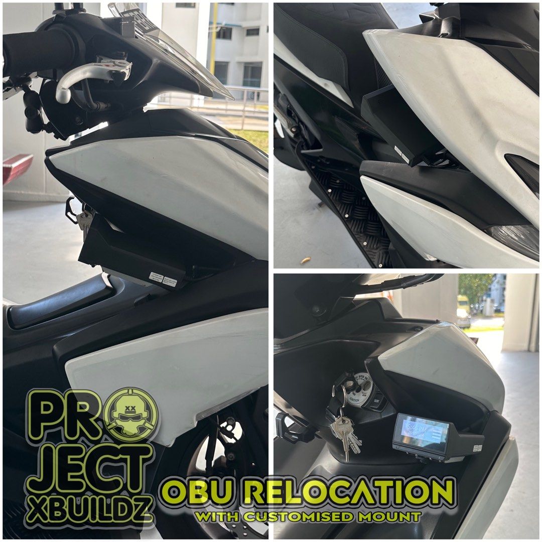 Yamaha Aerox V1 & V2 OBU Mount Relocation, Motorcycles, Motorcycle Accessories on Carousell