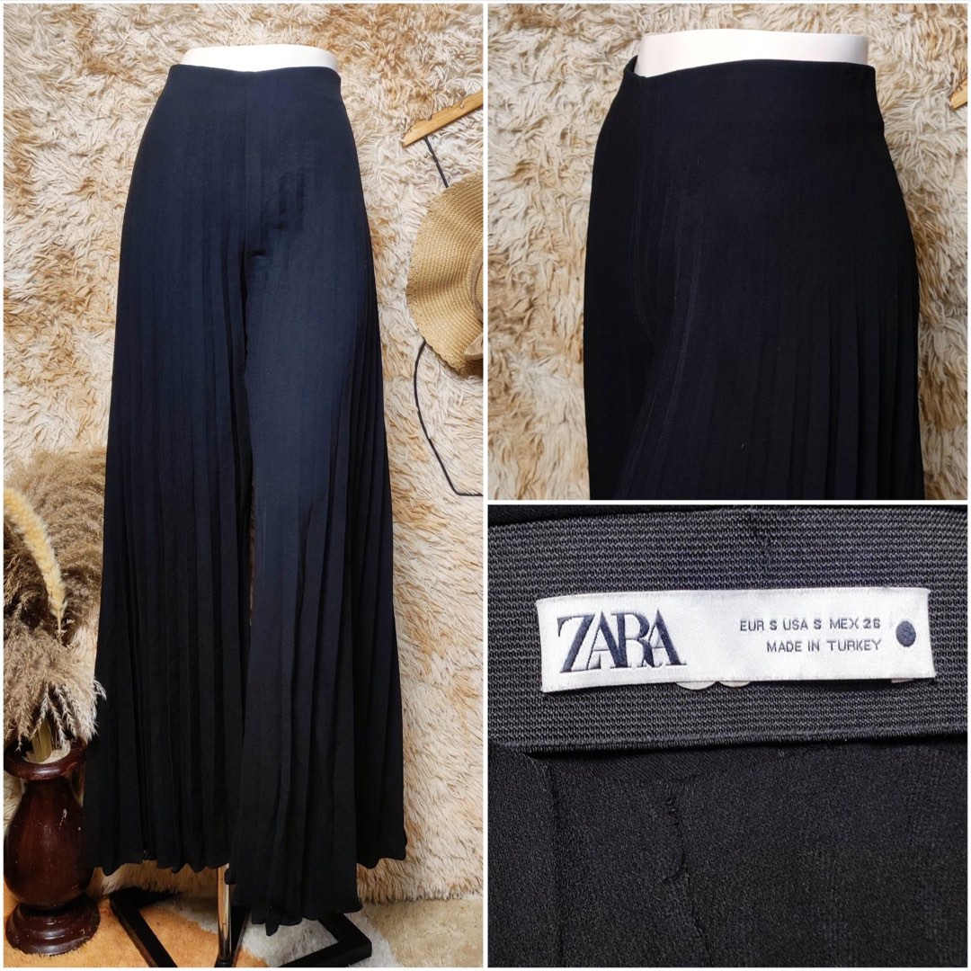 ZARA ELECTRIC PLEATS BLACK ELEPHANT SQUAREPANTS HIGHWAISTED DISCO ...