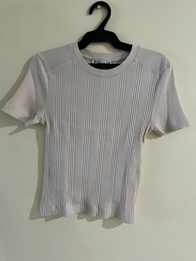 Zara Ribbed Top, Women's Fashion, Tops, Blouses on Carousell