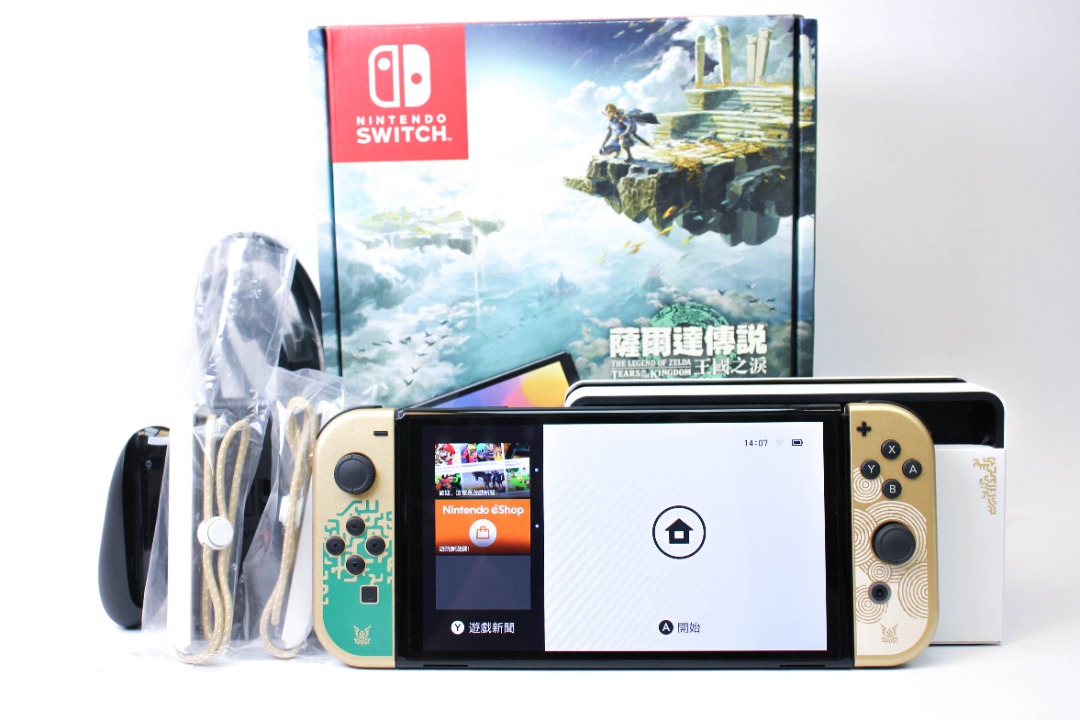 【台南橙市3C】Switch OLED 薩爾達傳說 王國之淚版主機 版本17.0.1 二手電玩主機 #90867, 電玩遊戲相關, 電玩主機, Nintendo 任天堂在旋轉拍賣