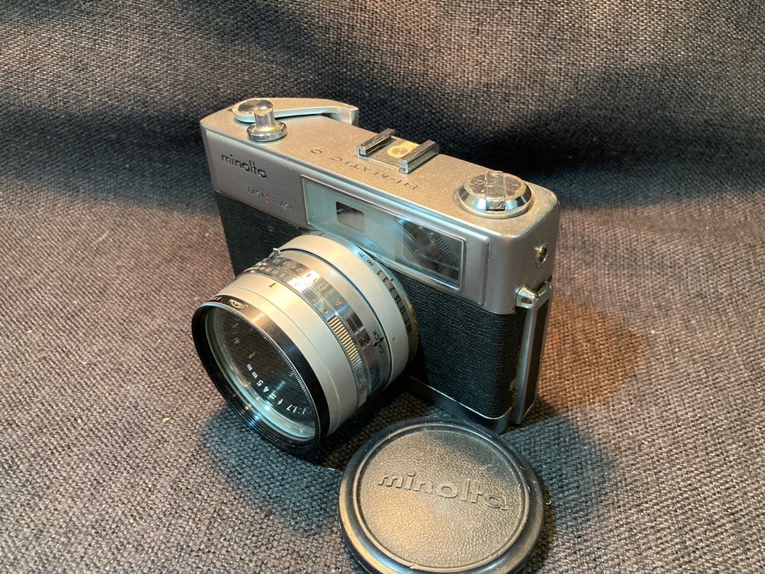 日本製 底片相機 Minolta Hi-Matic 9品相漂亮優質的中高階全能機種 功能正常 不附電池, 相機攝影, 相機在旋轉拍賣