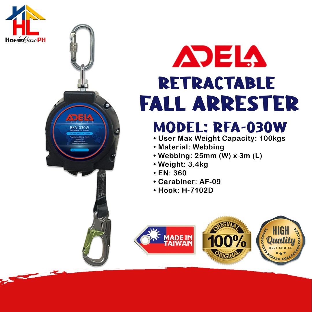 Adela Retractable Fall Arrester RFA-030W, Commercial & Industrial ...