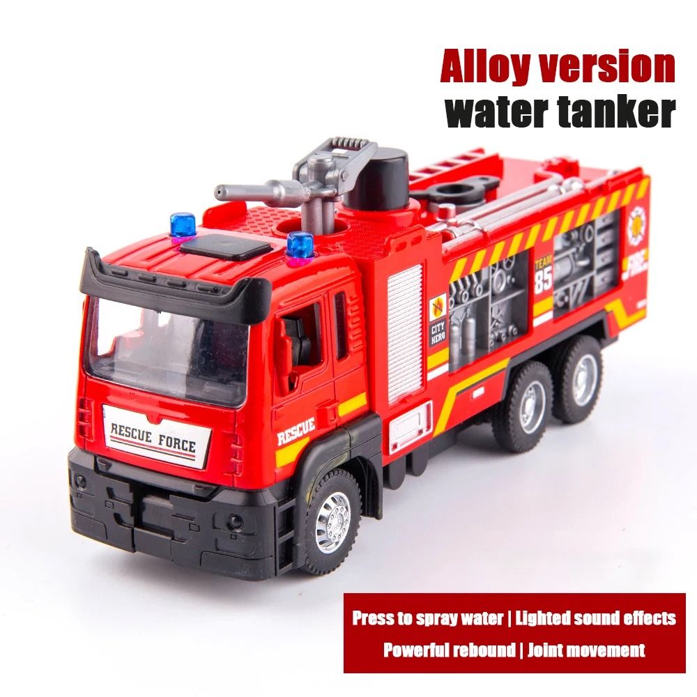 Alloy Ladder Truck Model for Kids and Adult Fire Engine Pull Back Car ...