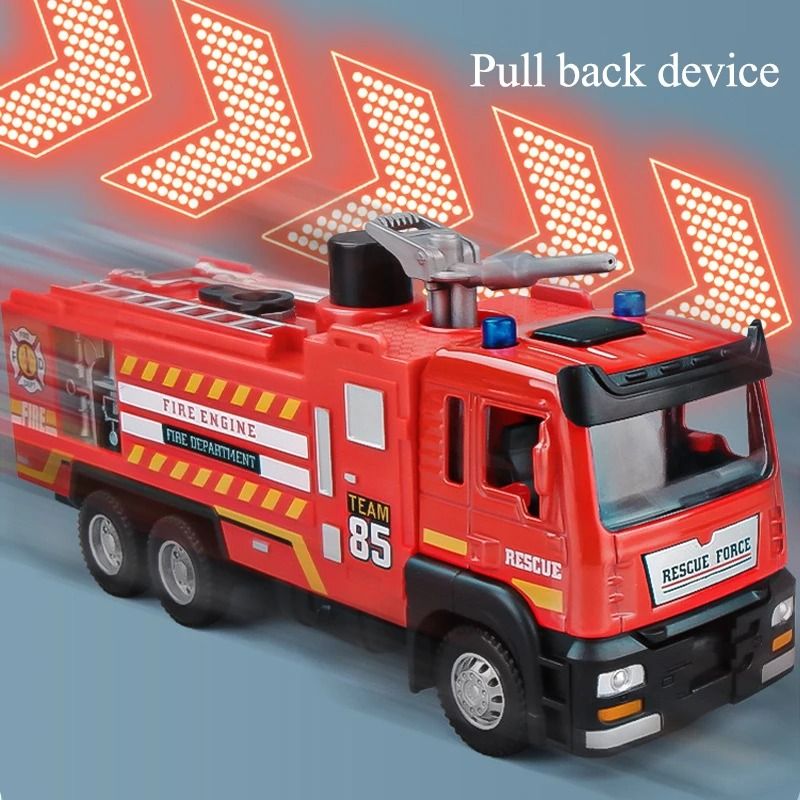 Alloy Ladder Truck Model for Kids and Adult Fire Engine Pull Back Car ...