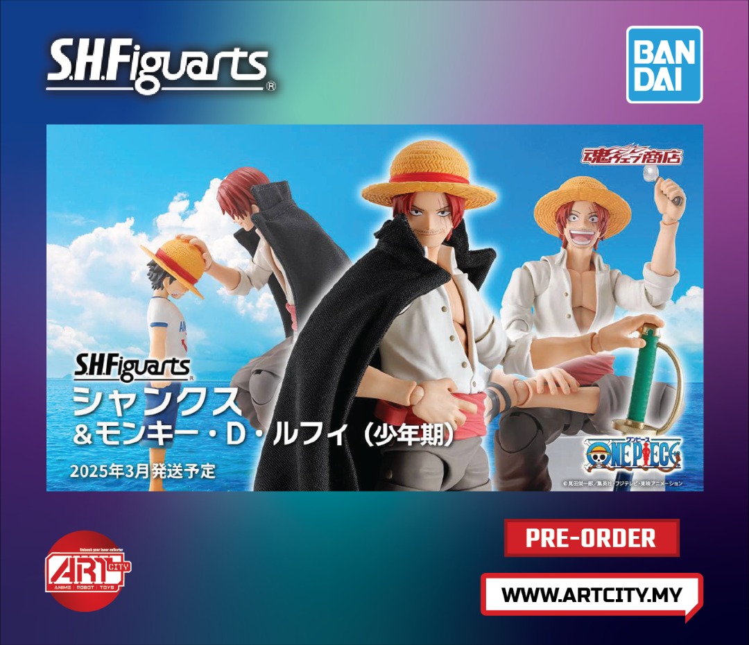 Bandai s.h.figuarts - SHF Shanks and Monkey D Luffy (Childhood) - One ...