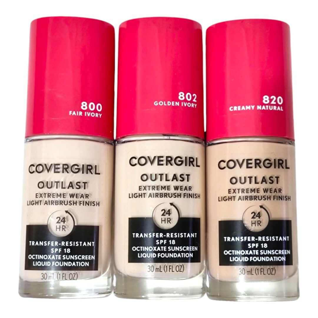 Covergirl Outlast Extreme Wear 3-in-1 Full Coverage Liquid Foundation ...