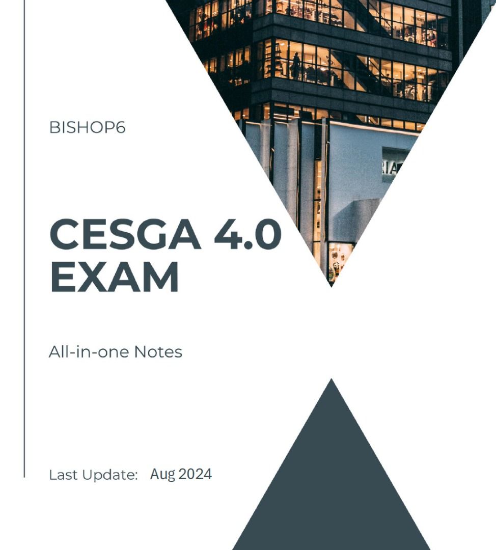 [Exam Passed] (8/2024 update) EFFAS CESGA Exam 4.0 : Training Notes ...