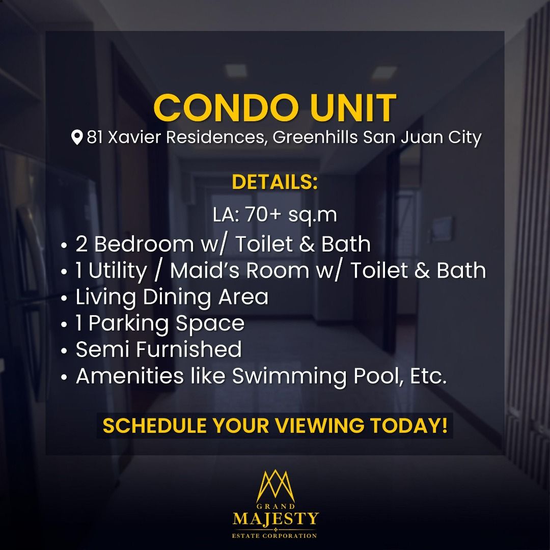 For Sale 2 Bedroom Condo Unit at Xavier Residences Greenhills San Juan City, Property, For Sale ...