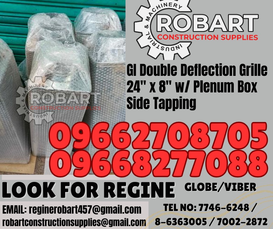 GI Double Deflection Grille 24" x 8" w/ Plenum Box Side Tapping ...
