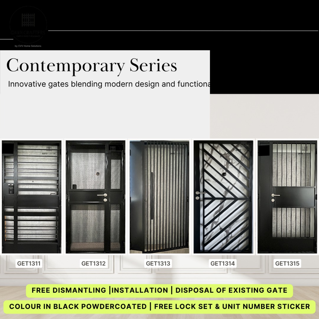 HDB Mild Steel Gate | Glass Gate | Metal Gate - Contemporary Innovative ...