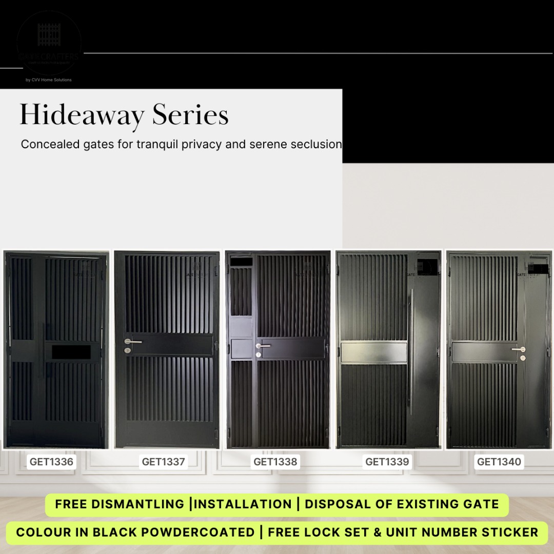 HDB Mild Steel Gate | Glass Gate | Metal Gate - Hideaway gates for ...