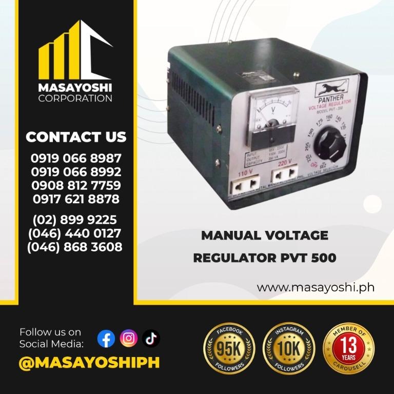 Manual Voltage Regulator PVT 500 Variable Transformer 500W | AVR ...