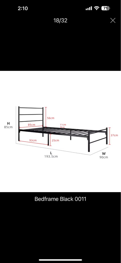 Metal 3V single bed frame, Furniture & Home Living, Bedding & Towels on ...