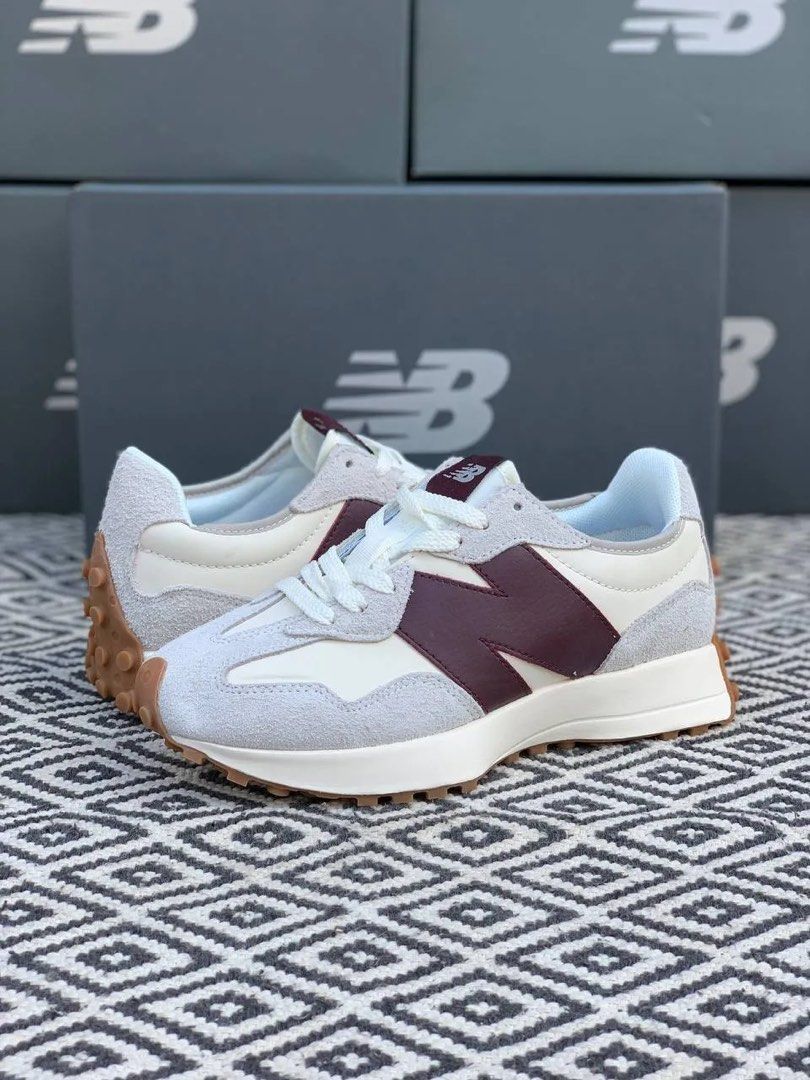 New Balance 327 Maroon, Women's Fashion, Footwear, Sneakers on Carousell