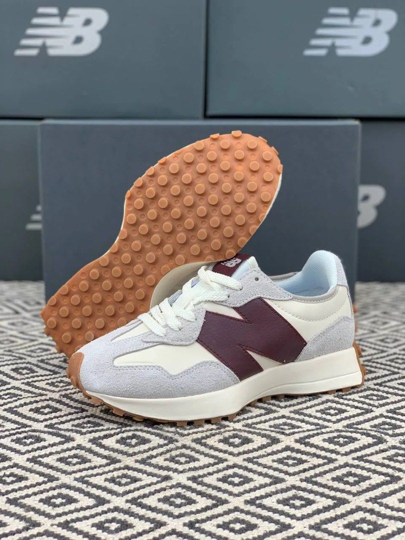 New Balance 327 Maroon, Women's Fashion, Footwear, Sneakers on Carousell