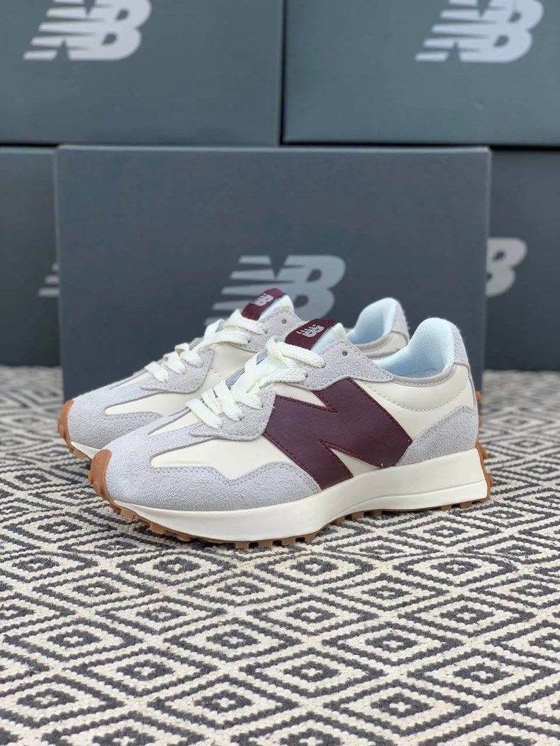 New Balance 327 Maroon, Women's Fashion, Footwear, Sneakers on Carousell