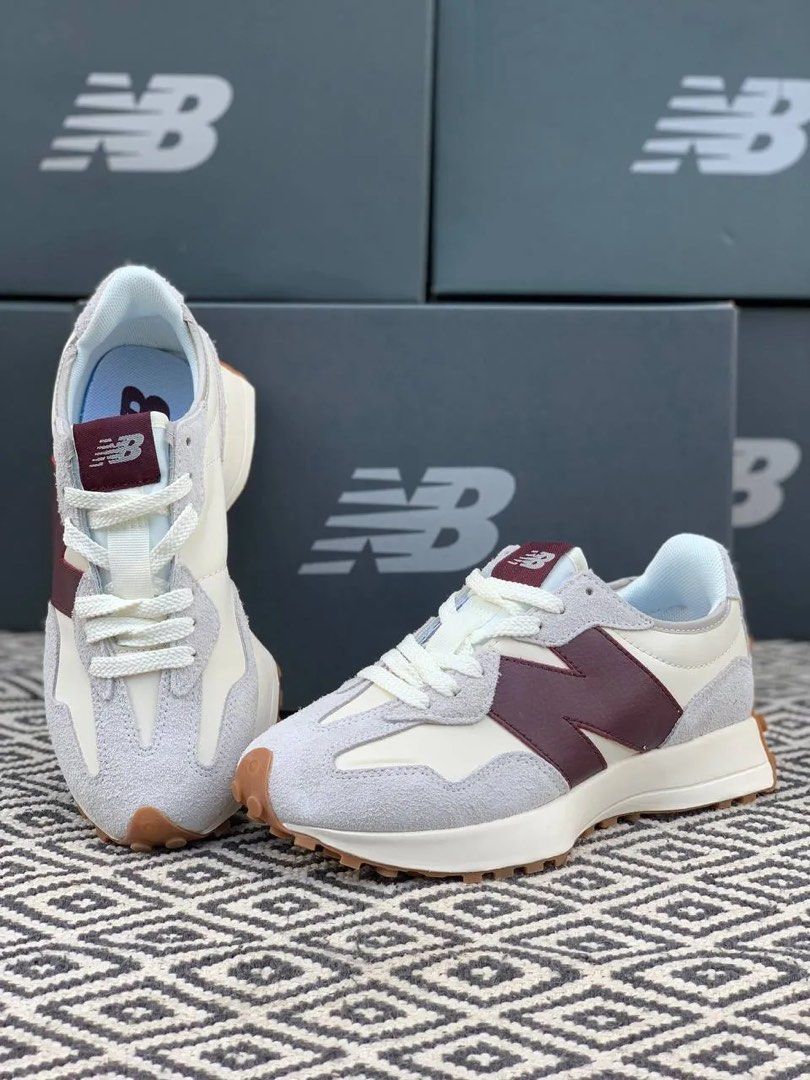 New Balance 327 Maroon, Women's Fashion, Footwear, Sneakers on Carousell