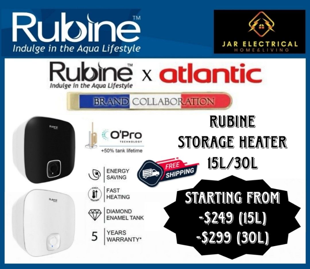 RUBINE X ATLANTIC STORAGE HEATER 15L/30L on Carousell