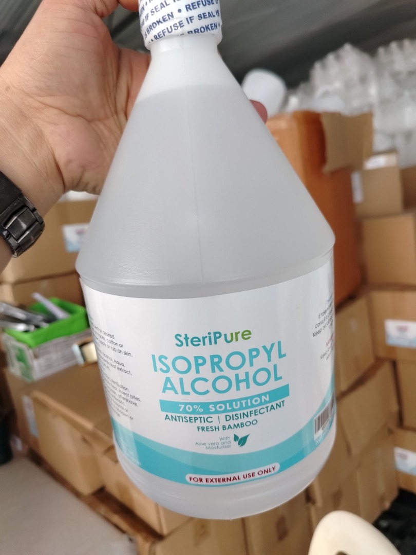 STERI PURE 70% SOLUTION ISOPRPYL ALCOHOL 3.7 LITERS, Beauty & Personal ...