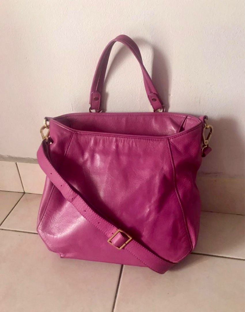 Thirty Four Fuschia Leather handbag, Women's Fashion, Bags & Wallets ...