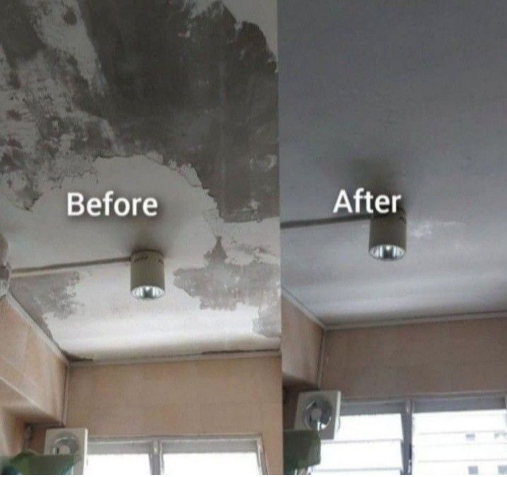 Toilet ceiling mould treatment//pipe paint//Ceiling patch up or touch ...