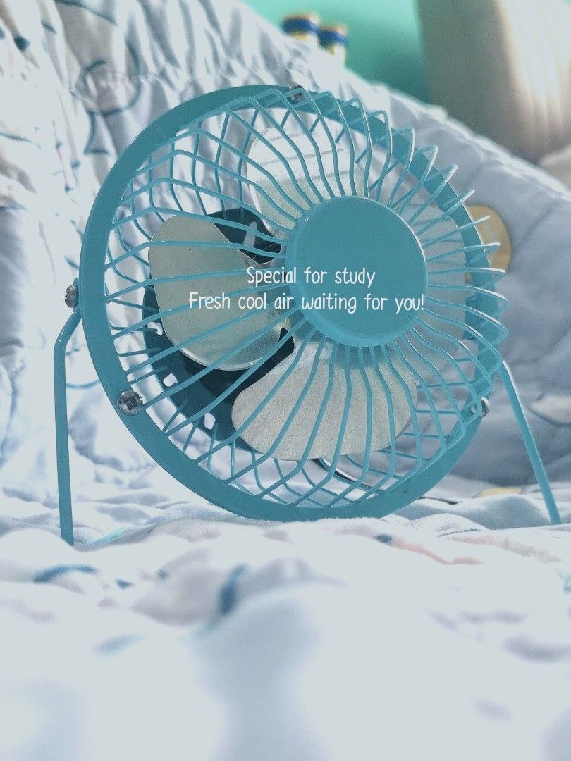 USB Wired Blue Aesthetic Fan, Furniture & Home Living, Lighting & Fans ...