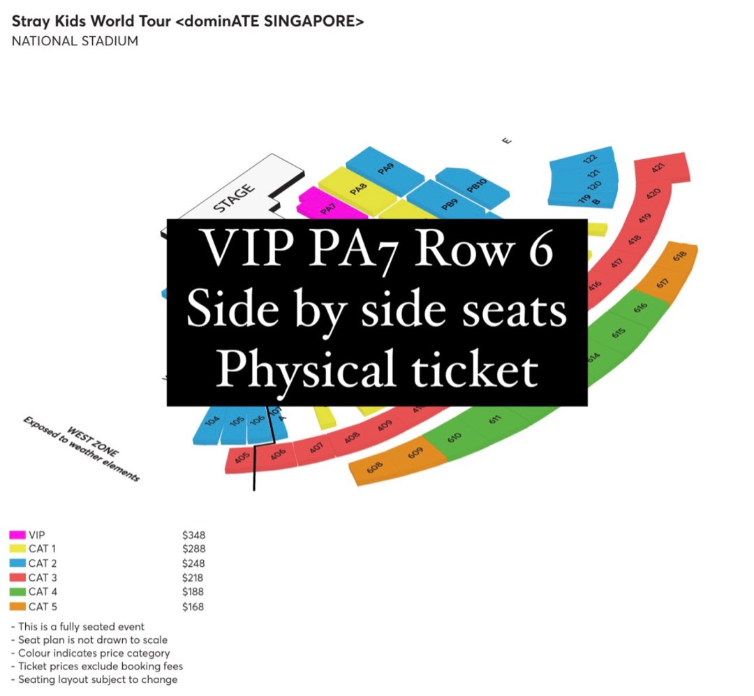 VIP Stray Kids SKZ dominATE World Tour in SG Singapore Concert Tickets ...
