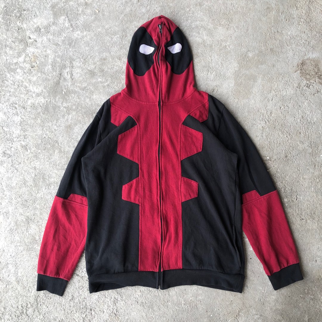 y2k Deadpool Marvel Mad Engine full zip hoodie, Men's Fashion, Tops ...