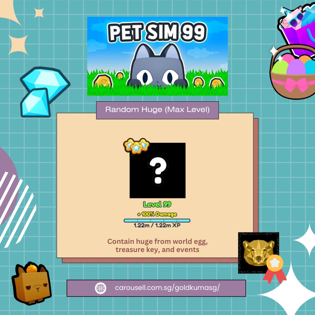 (1/S$2.2) Random Huge - Max Level | PS99 | Pet Sim 99 | Pet Simulator ...