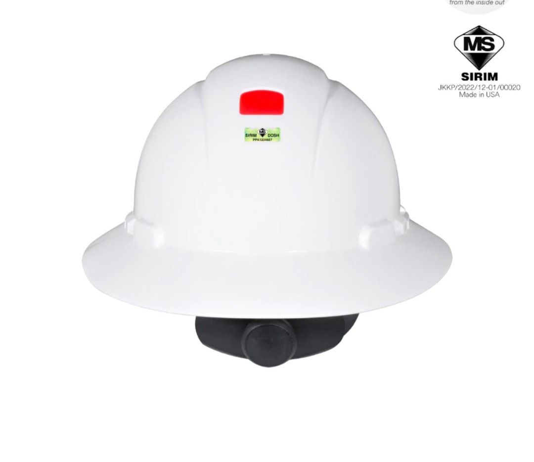 3M Safety Helmet Full Brim Dosh Sirim Approved Ratchet Type White, Men ...